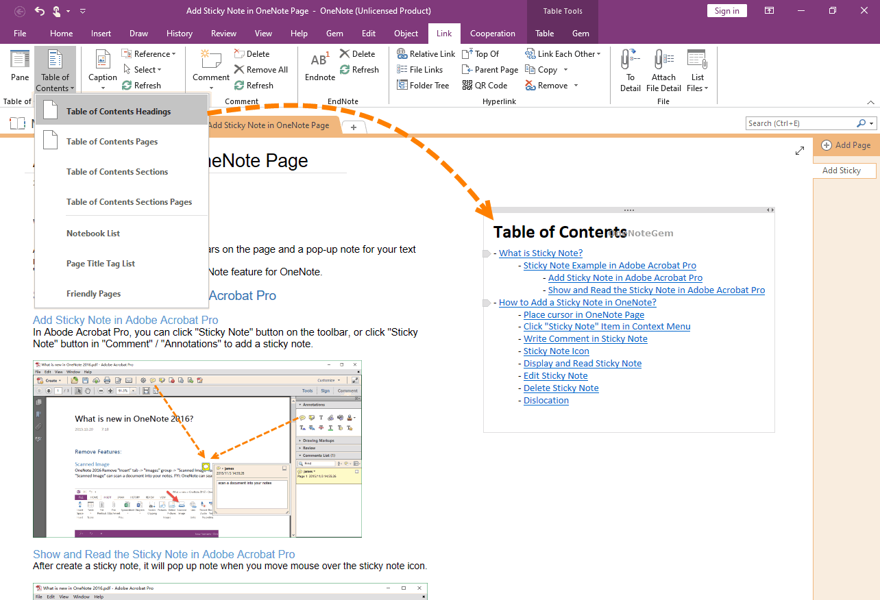 EXE How To Create A Collapsible Table Of Contents In OneNote Office